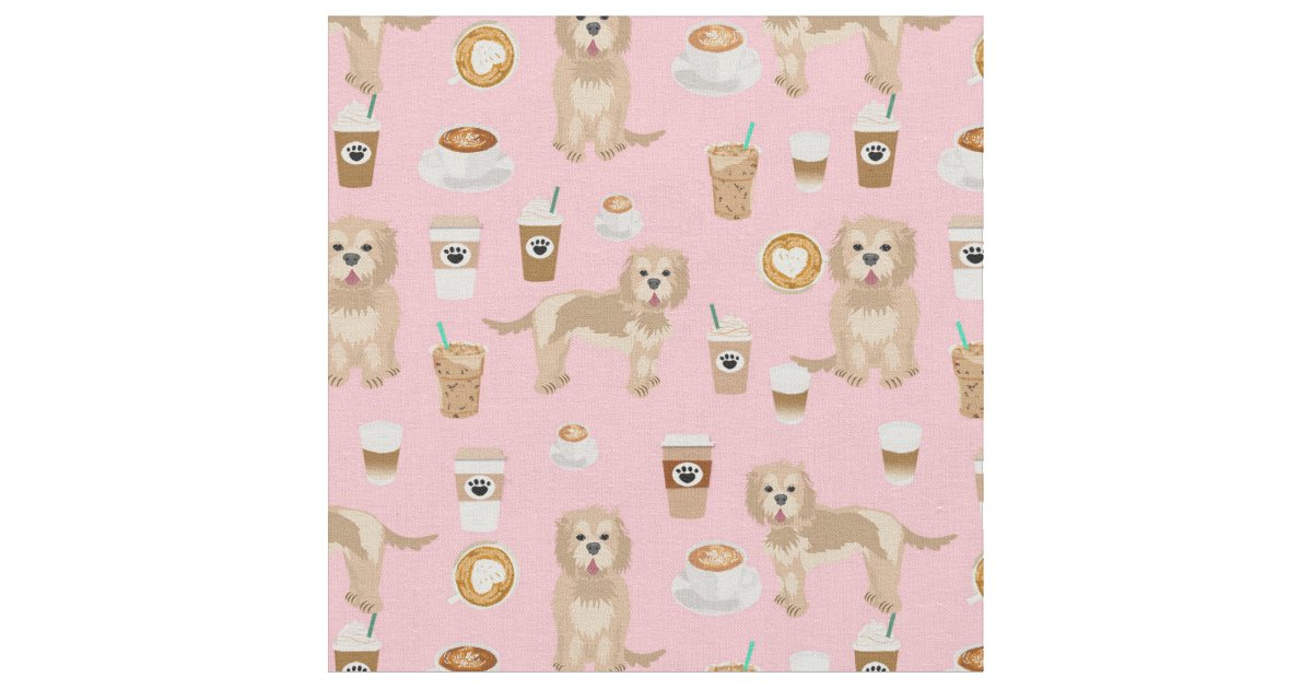 cockapoo pink coffee fabric | Zazzle