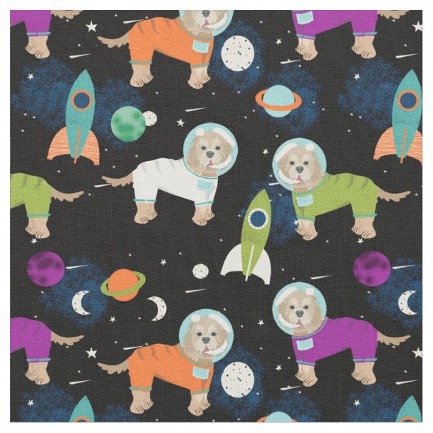 cockapoo dogs turquoise fabric | Zazzle