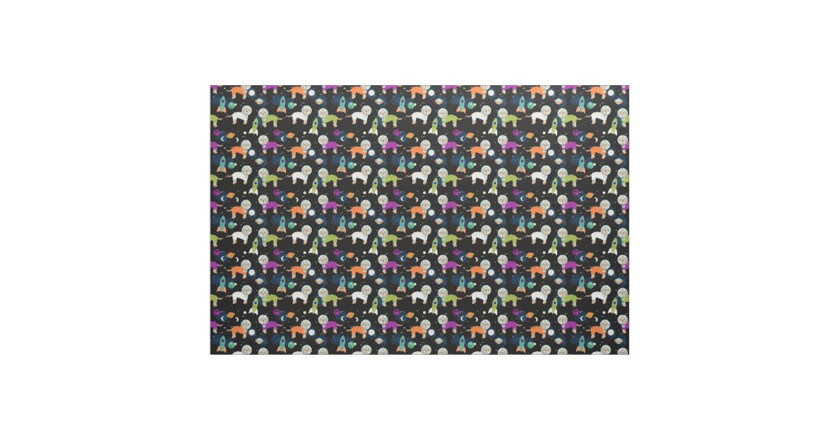 cockapoo space dogs pattern fabric | Zazzle