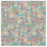 Black cockapoo dog vintage florals turquoise fabric | Zazzle