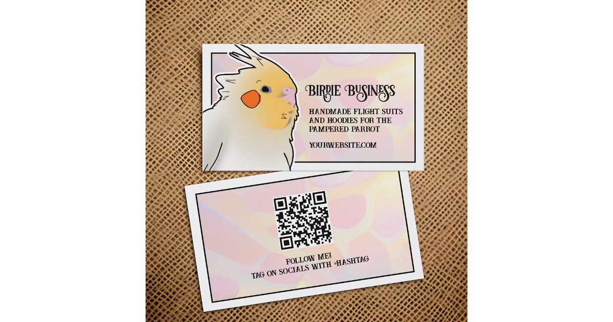 Cockatiel Bird Breeder Parrot Toy Social Media QR Business Card | Zazzle
