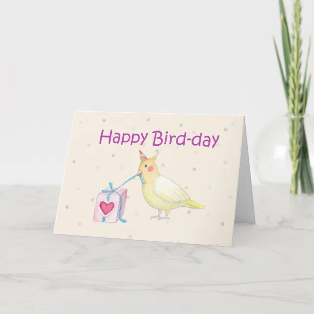 Cockatiel Birthday Card Funny Happy Bird Day Card | Zazzle