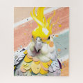 Cockatiel Cute Pet Bird Animal Lover Yellow Gray Jigsaw Puzzle | Zazzle