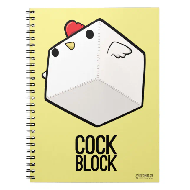 Cockblock notepad cute chicken joke notebook | Zazzle
