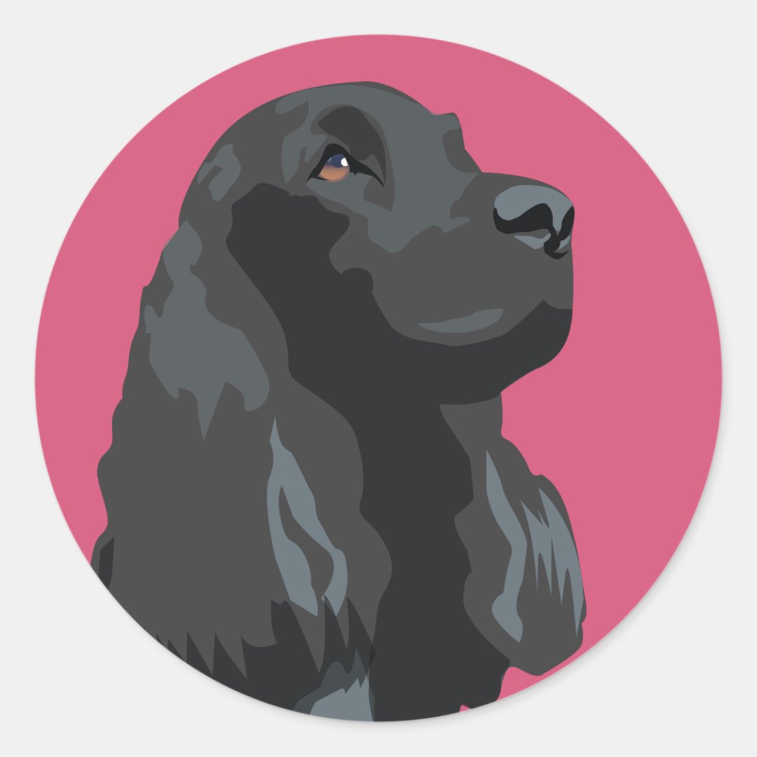 Cocker Spaniel - Black - Basic Breed Templates Classic Round Sticker ...