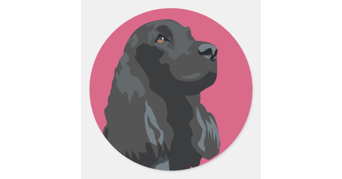 Cocker Spaniel - Black - Basic Breed Templates Classic Round Sticker ...