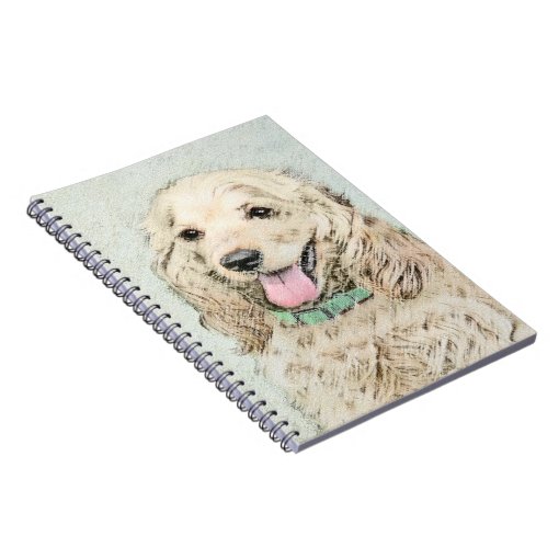 Cocker Spaniel Buff Painting - Original Dog Art Notebook | Zazzle