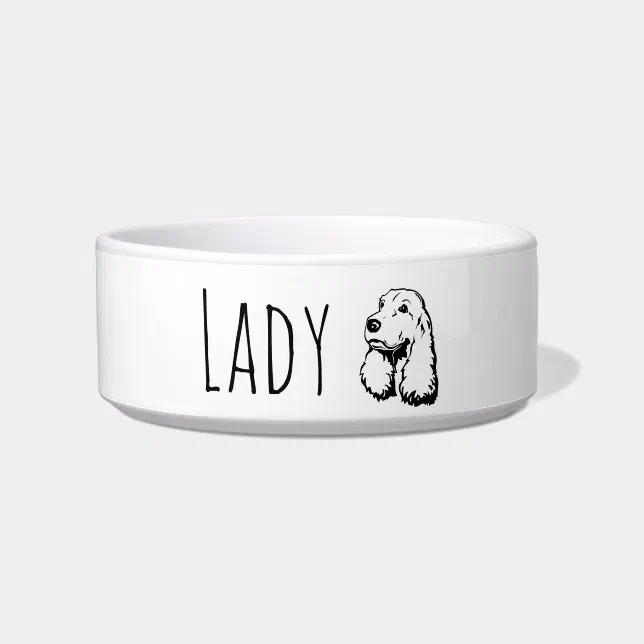 Cocker Spaniel Custom Dog Food Bowl | Zazzle