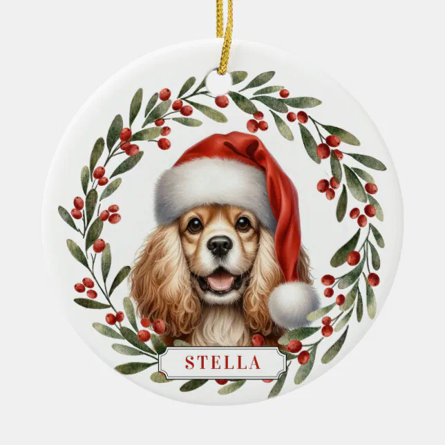 Cocker Spaniel Dog Ceramic Circle Ornament | Zazzle