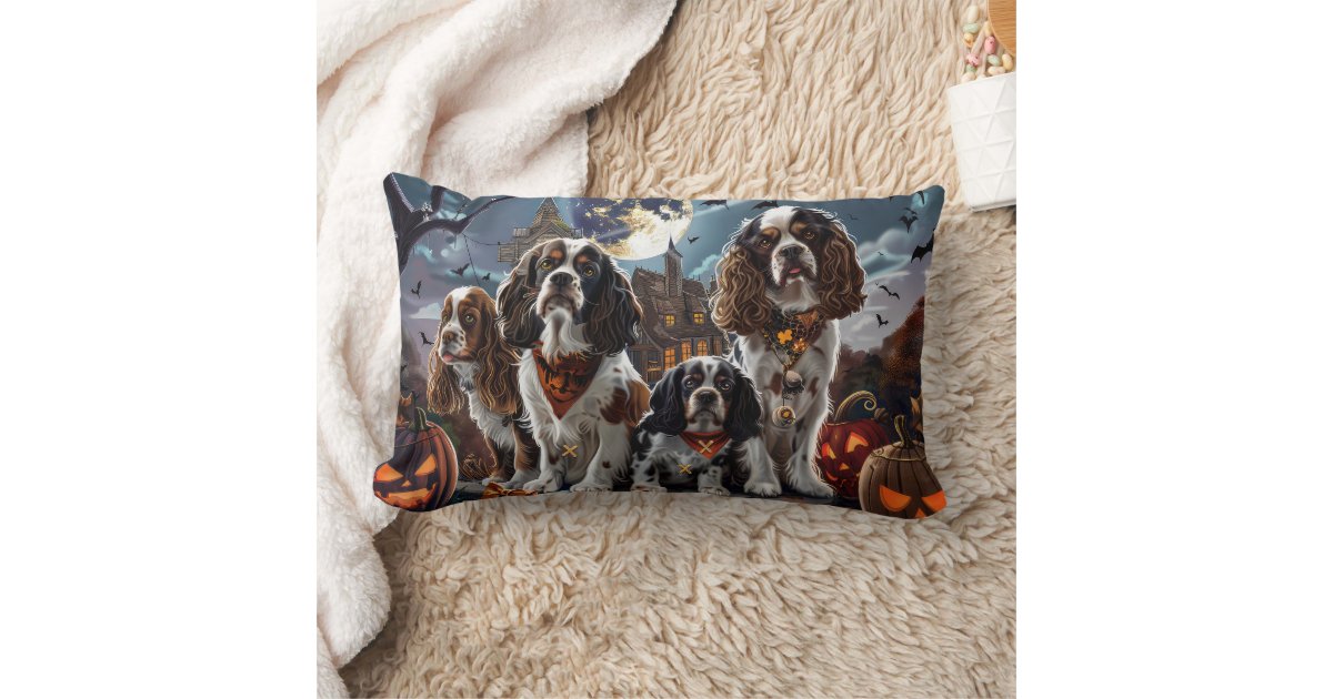 Cocker Spaniel Halloween Spooky Lumbar Pillow | Zazzle