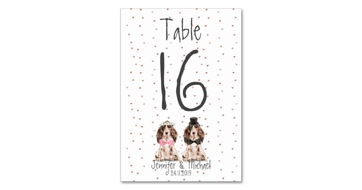 Cocker Spaniel Pet Dog Table Number | Zazzle