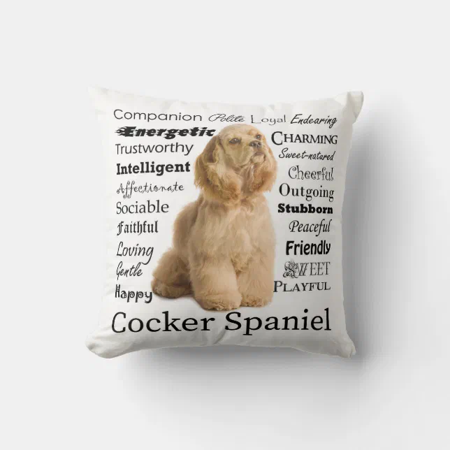 Cocker Spaniel Traits Pillow | Zazzle