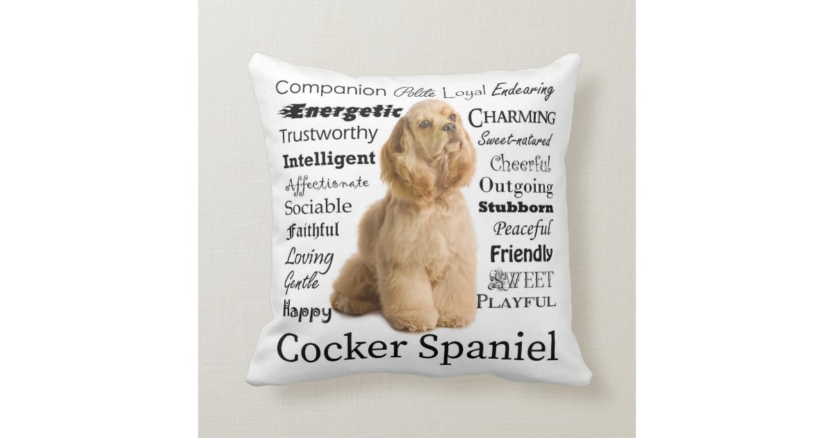 Cocker Spaniel Traits Pillow | Zazzle.com