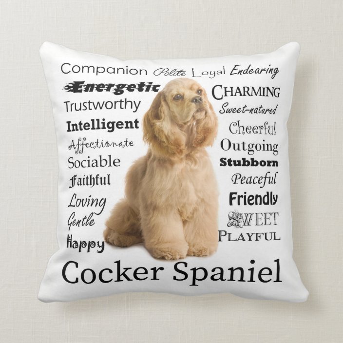 Cocker Spaniel Traits Pillow | Zazzle.com