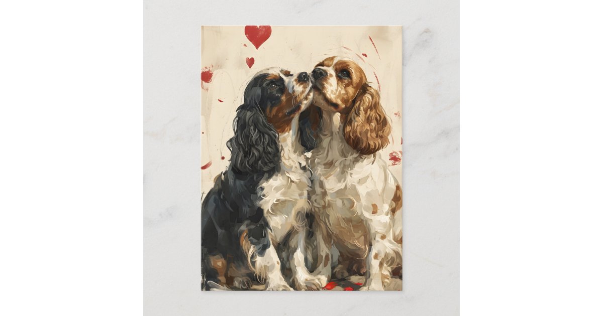 Cocker spaniel Valentine's day Postcard | Zazzle