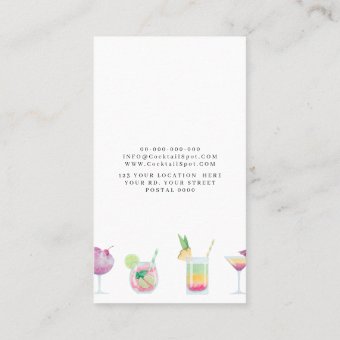 Cocktail and drinks Bar Business Card | Zazzle
