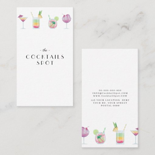 Cocktail and drinks Bar Business Card | Zazzle