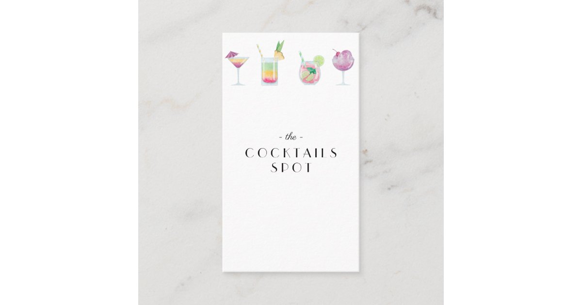 Cocktail and drinks Bar Business Card | Zazzle