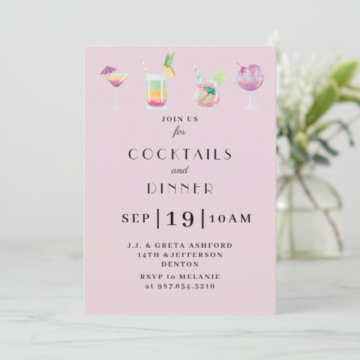 Cocktail and drinks party invitation | Zazzle