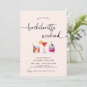 Cocktail Bachelorette Weekend Party Calligraphy Invitation | Zazzle