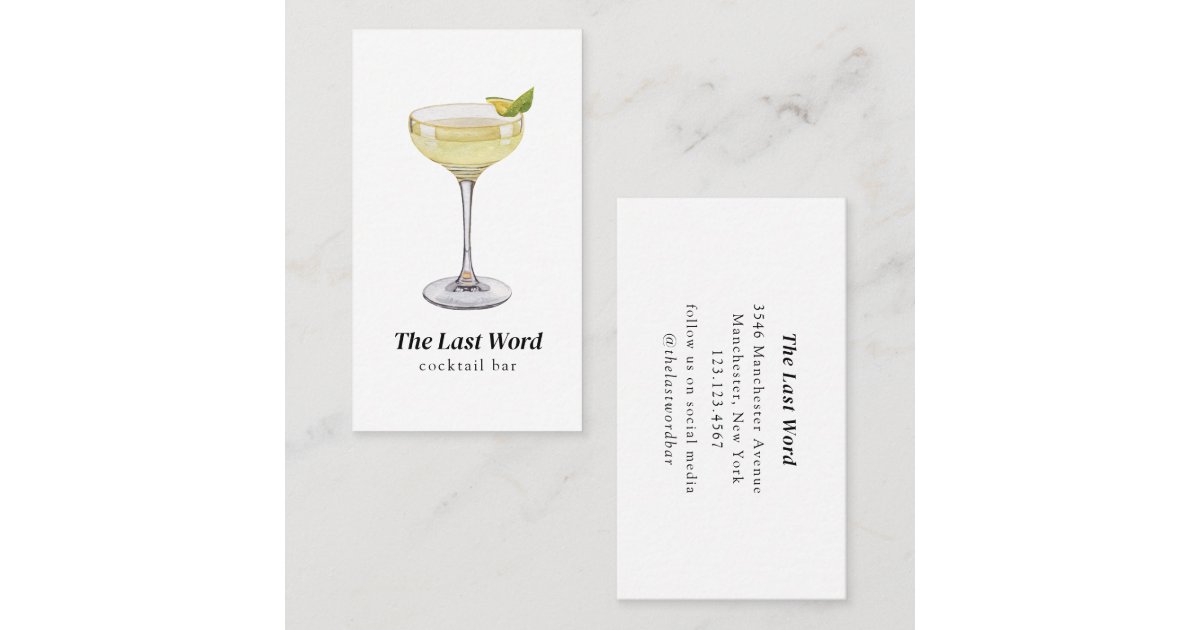 Cocktail Bar Business Card | Zazzle