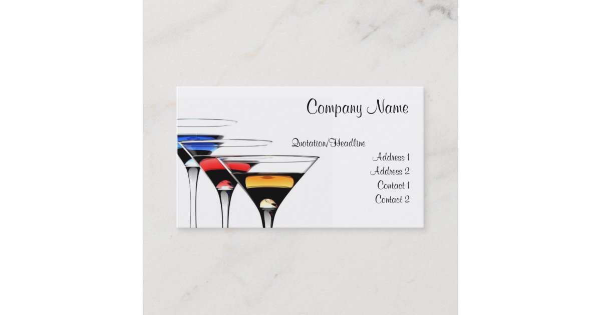 Cocktail business card | Zazzle