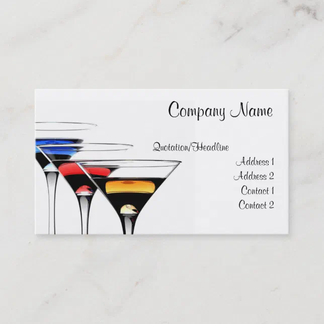 Cocktail business card | Zazzle