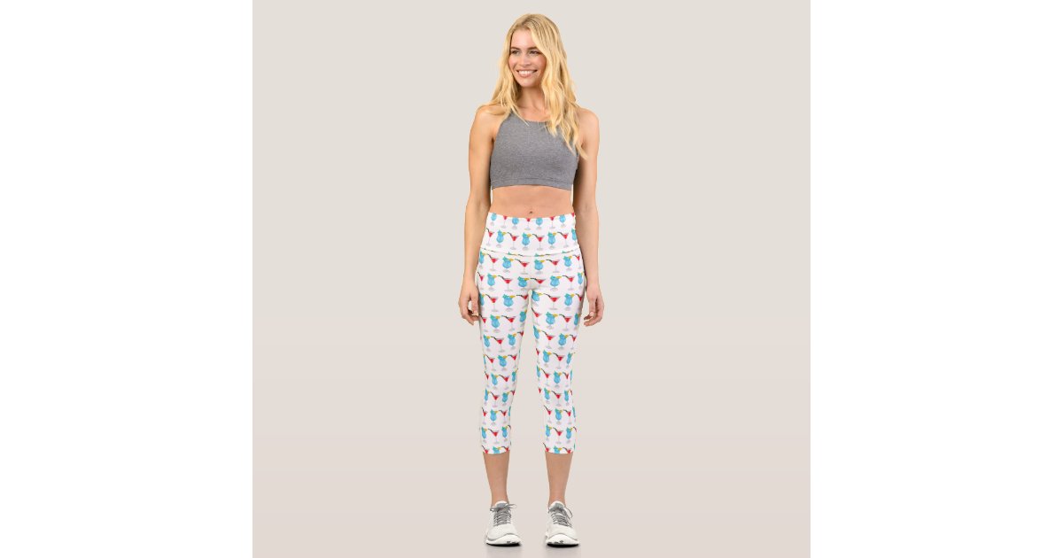Cocktail cartoon illustration capri leggings | Zazzle