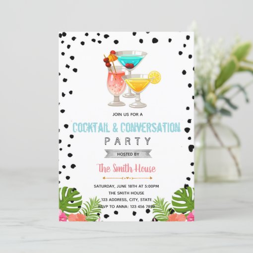 Cocktail conversation party invitation | Zazzle