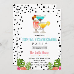 Cocktail conversation party invitation | Zazzle