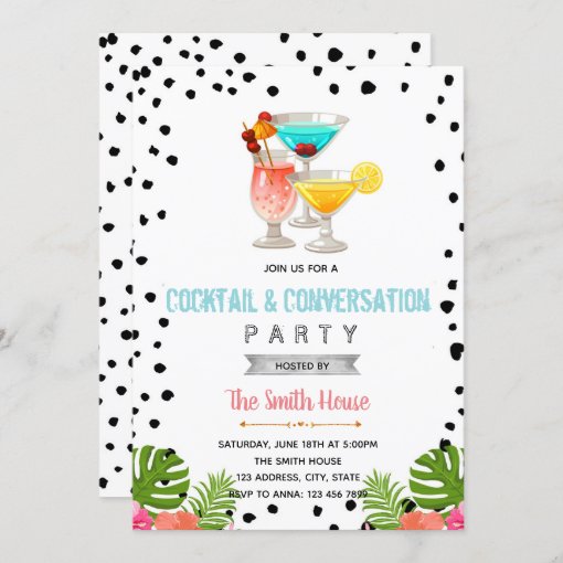 Cocktail conversation party invitation | Zazzle