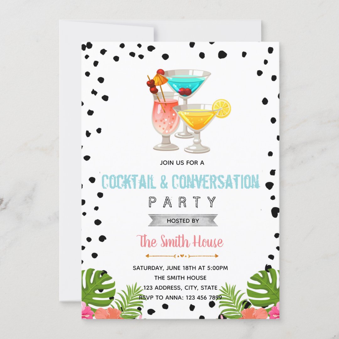 Cocktail conversation party invitation | Zazzle