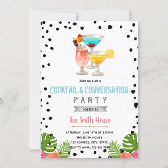 Cocktail conversation party invitation | Zazzle