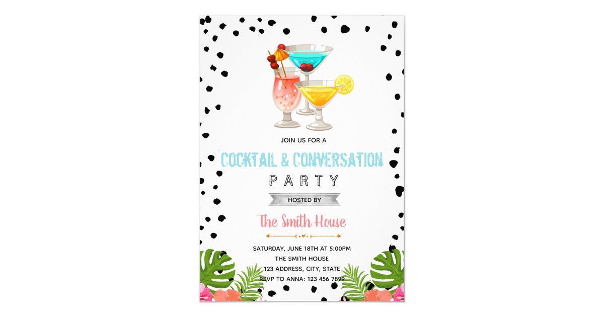 Cocktail conversation party invitation | Zazzle.com