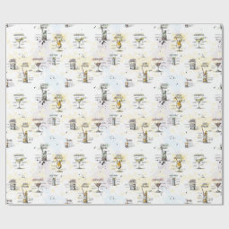 Cocktail Drink Recipe Design Wrapping Paper | Zazzle