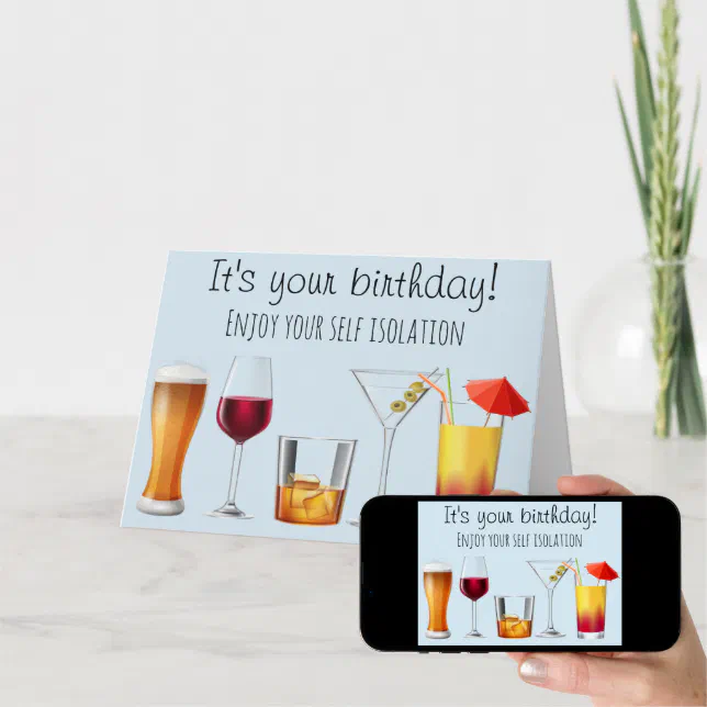 Cocktail Drinking Humor Isolation Social Distance Card | Zazzle