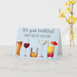Cocktail Drinking Humor Isolation Social Distance Card | Zazzle