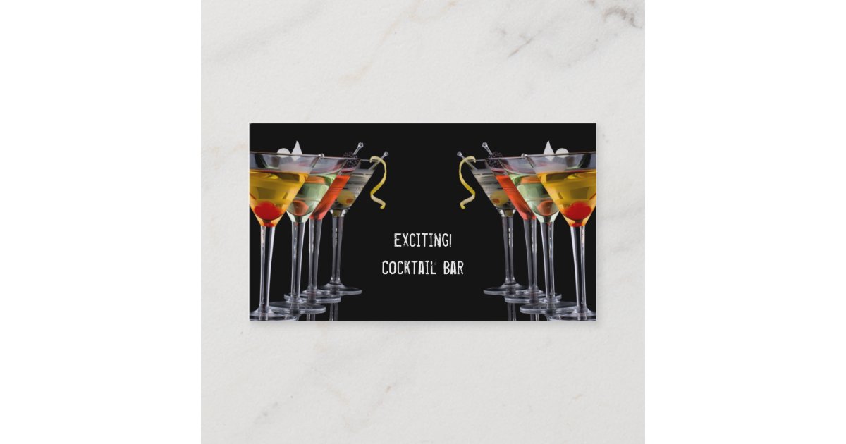 Cocktail Drinks Business Card | Zazzle