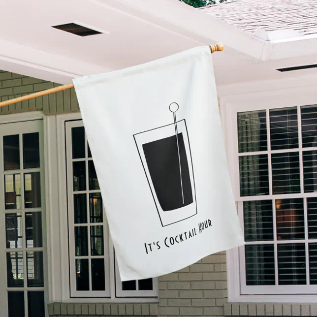 Cocktail Flag, The Bar is Open Flag, Happy Hour House Flag | Zazzle