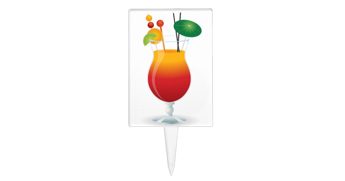 COCKTAIL GLASS CAKE TOPPER | Zazzle