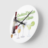 Cocktail Hour Round Clock | Zazzle