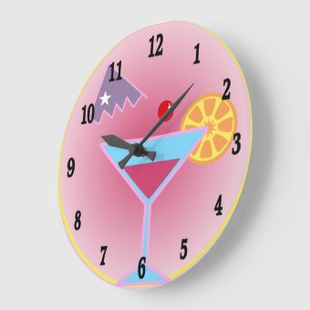 Cocktail Hour Wall Clock | Zazzle