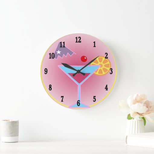 Cocktail Hour Wall Clock | Zazzle