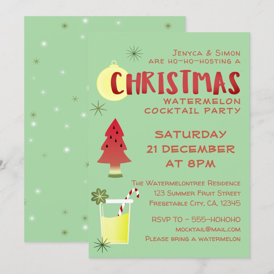 Cocktail Party Christmas Holiday Invitation | Zazzle