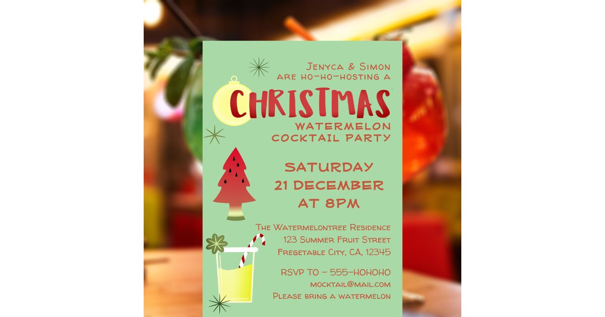 Cocktail Party Christmas Holiday Invitation | Zazzle