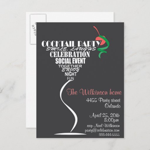 Cocktail Party invitation card design | Zazzle