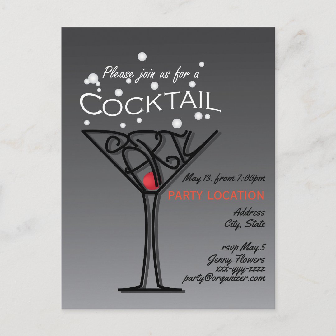 Cocktail party invitation design | Zazzle