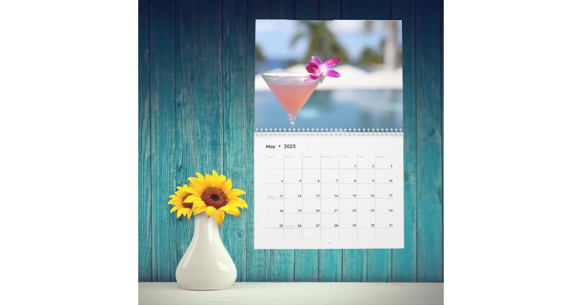 Cocktail Wine Beer Alcohol Adult Beverage Bar Calendar | Zazzle