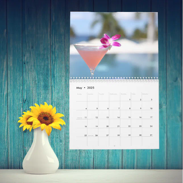Cocktail Wine Beer Alcohol Adult Beverage Bar Calendar | Zazzle