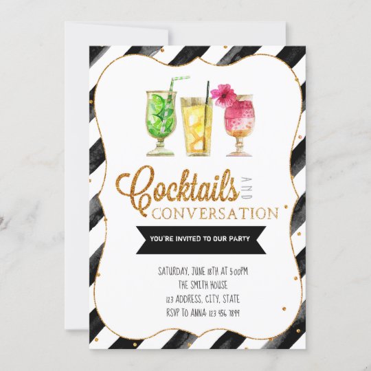 Cocktails and conversation invitation | Zazzle.com